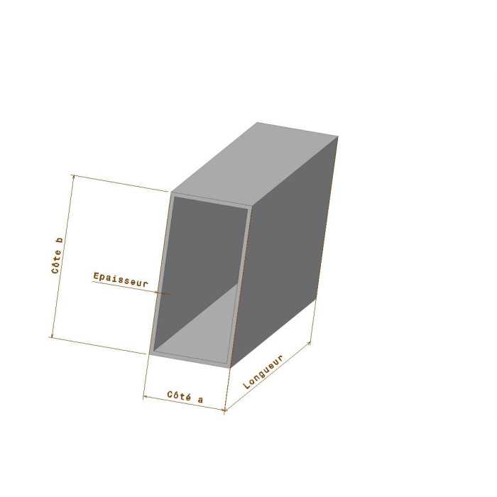 Tube rectangulaire acier - 60 x 40 x 2mm - 2m